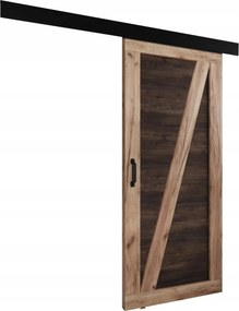 Posuvné dveře s krycí lištou ADIO 3 dub Craft zlatý + tmavý jasan 80