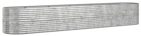 Vyvýšený záhon práškově lakovaná ocel 440x80x68 cm stříbrný,  318972