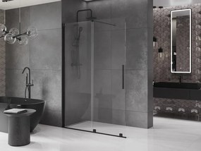 Mexen Velar posuvná sprchová stěna Walk-in 130 x 200 cm, transparentní 8 mm, černá - 871-130-000-03-70