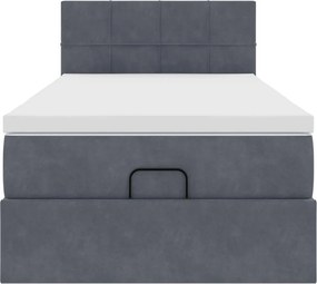 Osmanský rám postele s matrací tmavě šedá 80x200cm samet 3311736