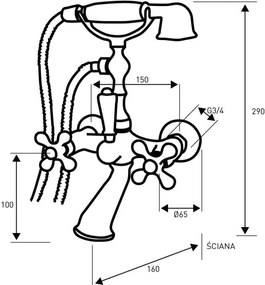 Aplomo Retro - Mosaz 4 retro vanová baterie