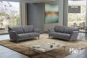 POLYFORMITALIA Luxusní sedací souprava CHICAGO Provedení: 2-místná, Vzorník kůží: Spessorato D732 grigio talpa