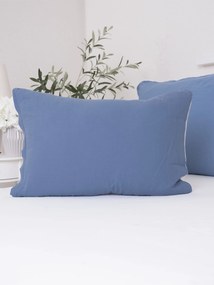 MK Lůžkoviny Mušelínový povlak na polštář 50 x 70 cm  Alexia Duo - modrá/krémová