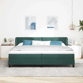 Postel s boxspringem s čelo Tmavě zelená 200 x 200 cm samet 3340463