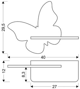 Dětská lampička BUTTERFLY LED Candellux Žlutá