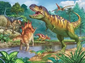 Ravensburger Puzzle Pravěký svět dinosaurů XXL + omalovánky / 100 dílk