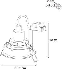 Moderní zapuštěné bodové svítidlo antracitově šedé GU10 50 mm kulaté otočné - Chuck