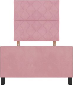 Postel s boxspringem s čelo Růžová 100 x 200 cm samet 3344992