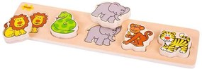 Bigjigs Toys Bigjigs Baby Dřevěné vkládací puzzle safari