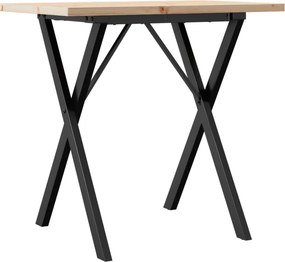 Jídelní stůl s X rámem 80 x 50 x 75,5 cm borové dřevo a ocel 3282760