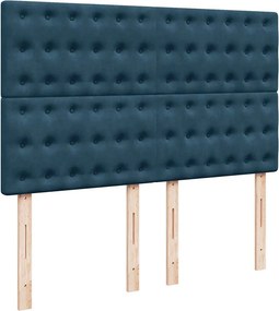 Box spring postel s matrací modrá 160 x 200 cm samet 3293270