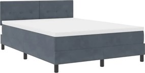 Postel s boxspringem s čelo Tmavě šedá 160 x 200 cm samet 3339183