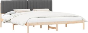 Rám postele s čalouněným čelem Tmavě šedá 200 x 200 cm 3405573