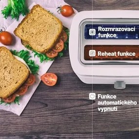 Lauben Toaster T17WS bílá / Topinkovač / 930W / 2 plátky pečiva / 7 st
