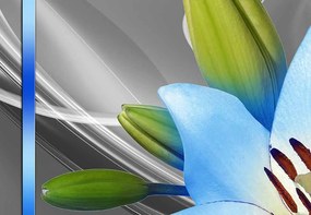 Malvis ® Obraz Abstraktní lilie modrá Velikost: 100x50 cm