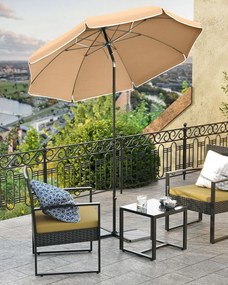 Slunečník SOLARA, Ø160 cm, světle hnědá (taupe) SongmicsHome