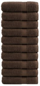 Prémiové ručníky do sprchy SOLUND 10 ks hnědé 70x140 cm 600 g/m² 137238