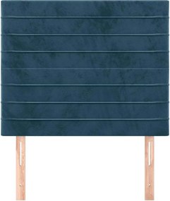 Čelo postele tmavě modré 100x5x118/128 cm sametové 3116518