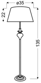 Stojací lampa PRIMA 1xE27/60W/230V stříbrná/lesklý chrom