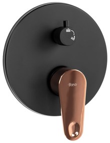 Rea Mild, podomítková sprchová sada + krabicový montážní systém, černá matná-růžové zlato, REA-P9143