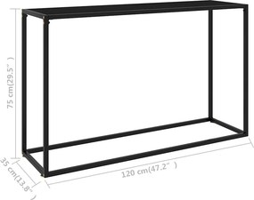 Konzolový stolek černý 120 x 35 x 75 cm tvrzené sklo 322816