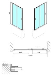 Polysan Deep Dveře sprchové 120 cm, čiré sklo levé/pravé