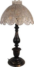 Šedo-černá antik kovová lampa Camille - Ø 41*75 cm E27/ 1*60W