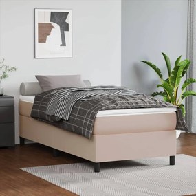 Box spring postel s matrací cappuccino 90x200 cm umělá kůže