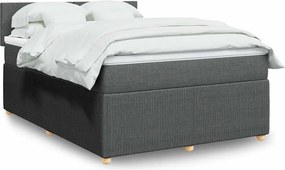 Box spring postel s matrací tmavě šedá 160x200 cm textil 3289801