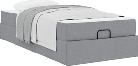 Rám postele s matrací 2 ks Světle šedá textil 3399466