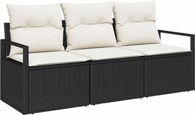 Set pohovek 3 ks Černá polyratan 3346237
