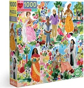 EEBOO Čtvercové puzzle Zahrada básníků / 1000 dílků / 58,4 x 58,4 cm