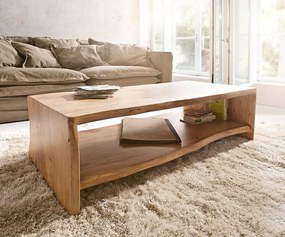 Konferenční stolek Live Edge 130x60 cm akácie přírodní nepravidelná