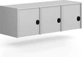 Nástavba pro skříně FRAME, 3x dveře, 1299 x 450 x 427 mm, kódový zámek, šedá