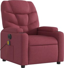 Elektrické masážní polohovací křeslo vínové textil 3204587