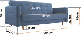 IDZ Rozkládací pohovka GODIVO, 210 cm Barva látky: Světle šedá (Norn 07)