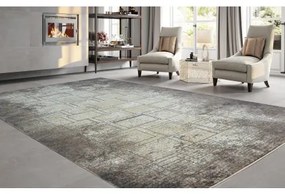 koberec ARGENT W2601 čtverce obdélník modrý / béžový velikost 240x330 cm | krásné koberce cz