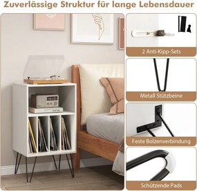 Costway Stojan na gramofon s nabíjecí stanicí 3 stojan na gramofonové desky
