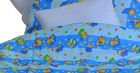 Stanex Dětské ložní povlečení bavlněné hvězdičky modré (LS302) rozměr: 135 x 90 + 45 x 65, Zapínání: Knoflíkové