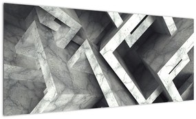 Abstraktní černobílý obraz (100x40cm)