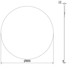 Mexen Alto, kulaté koupelnové zrcadlo 80 cm, 9853-080-080-000-00