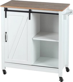 Kuchyňský vozík na kolečkách LANDHAUS, bílý, MDF, WENKO