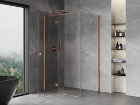 Mexen Mist HT, sprchový kout s výklopnými dveřmi levý 120 x 70 cm, čiré sklo, měděná matná, 8A5T-120-070-65-00-L
