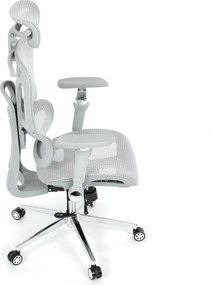 Kancelářská ergonomická židle PORTE — síťovina, šedá