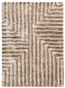 Moderní koberec FLIM 010 B1 shaggy, bludiště Strukturální béžový velikost 80x150 cm | krásné koberce cz