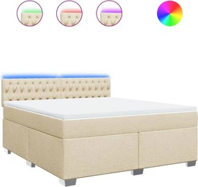 Box spring postel s matrací krémová 180x200 cm textil 3288279