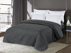 Tmavě šedý přehoz na postel se vzorem STONE 200x220 cm