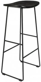 Teaková barová židle TANGLE WLL 80 cm, černá White Label Living  1500075