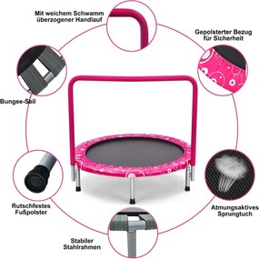 Costway Φ92 cm dětská trampolína mini trampolína s rukojetí skládací trampolína