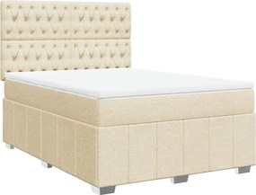 Box spring postel s matrací krémová 140x200 cm textil 3291703